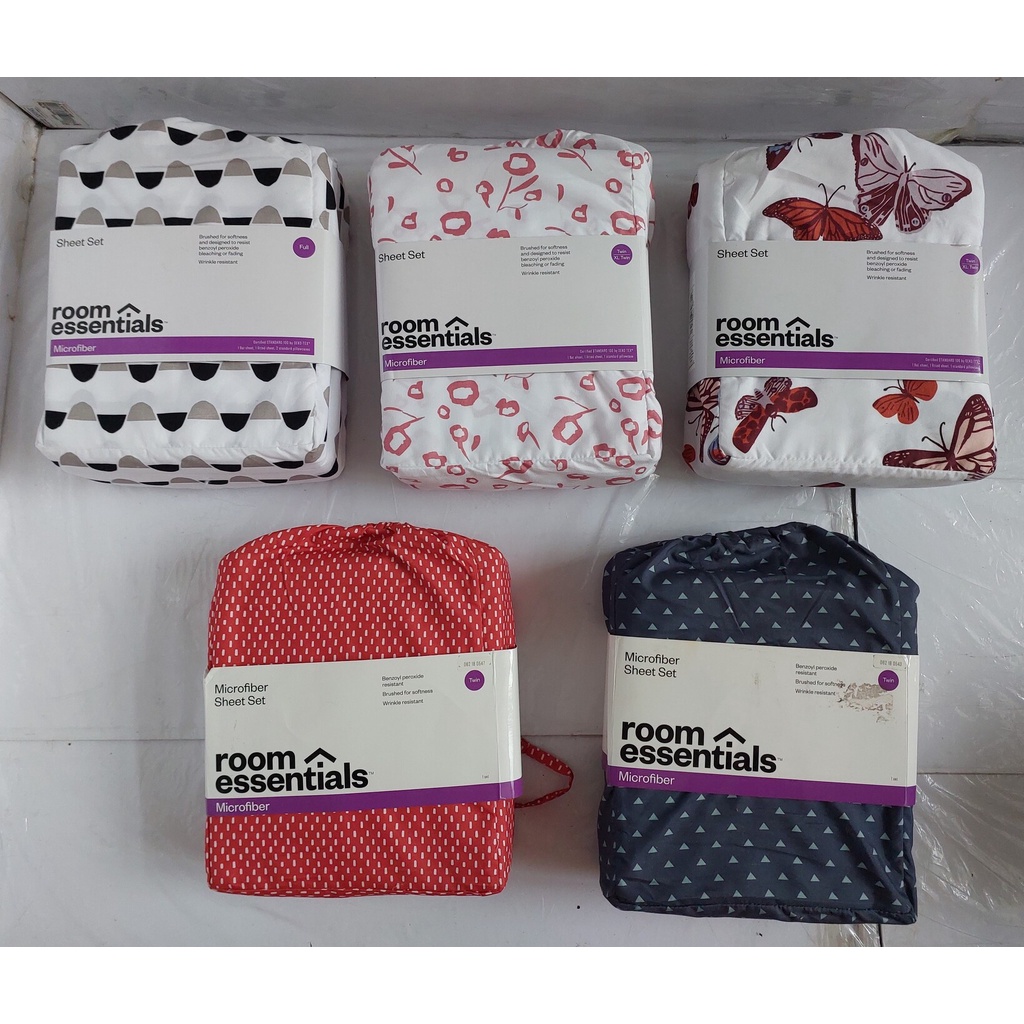 RE Room Essentials Bedsheet Set Microfiber Assorted Designs and Sizes ...