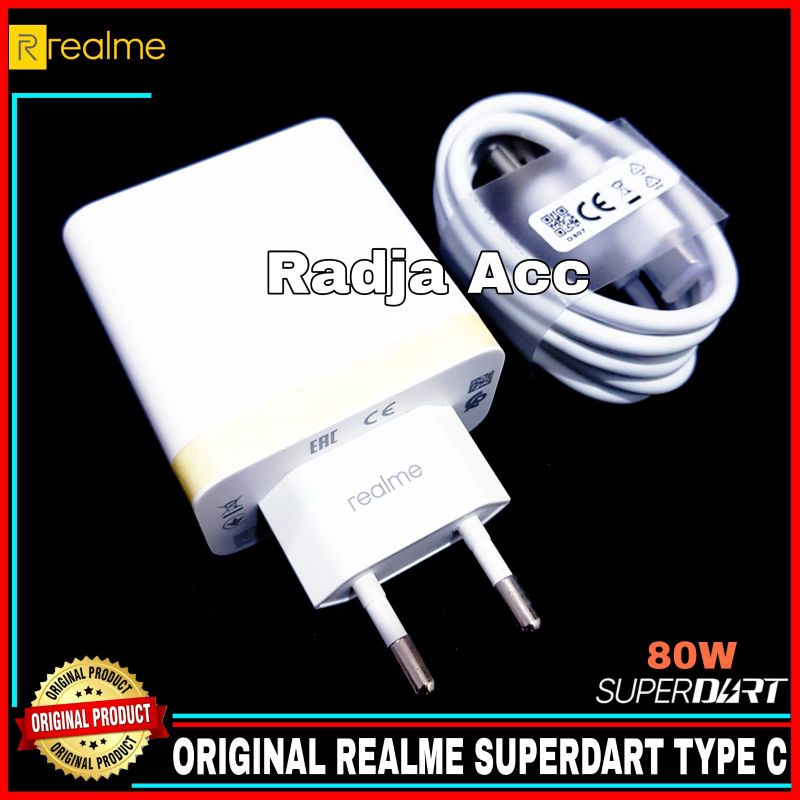 Charger Realme GT Neo 3 3T SUPERDART ORIGINAL 100% 80 Watt Type C ...