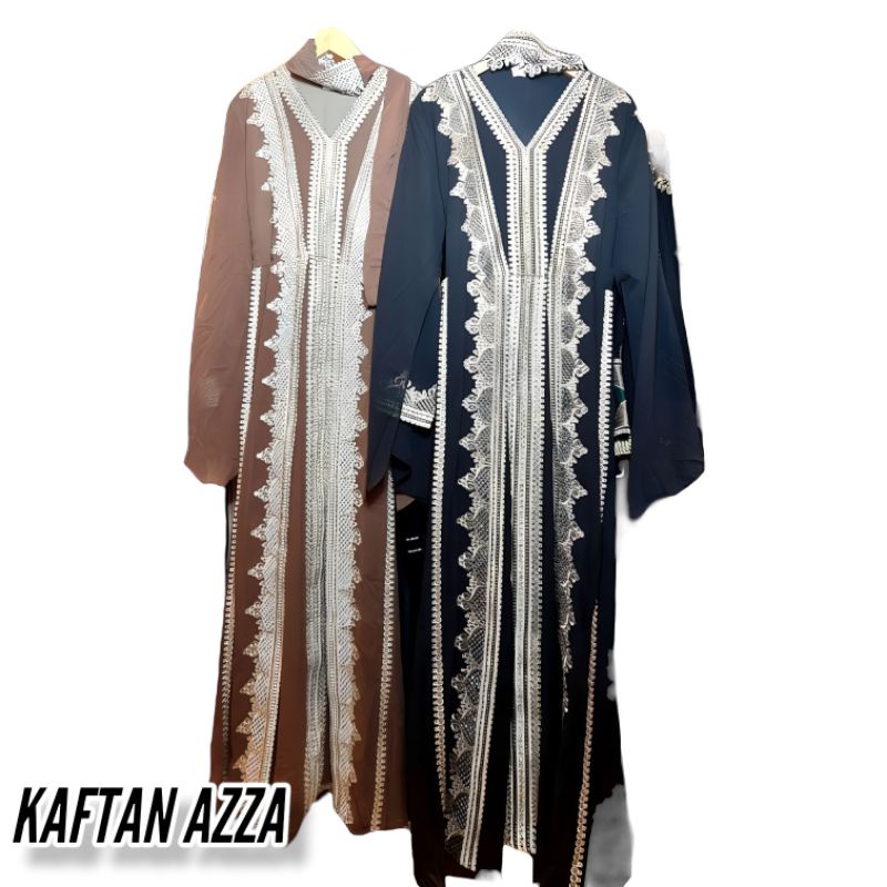 Abaya AZZA FULL CHIFFON EMBROIDERED FREE BELT ALKHATIB COLLECTION ADULT ...