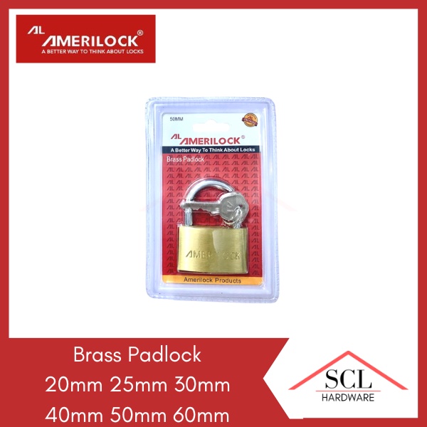 AMERILOCK Brass Padlock Short Shackle Heavy Duty 20mm 25mm 30mm 40mm ...