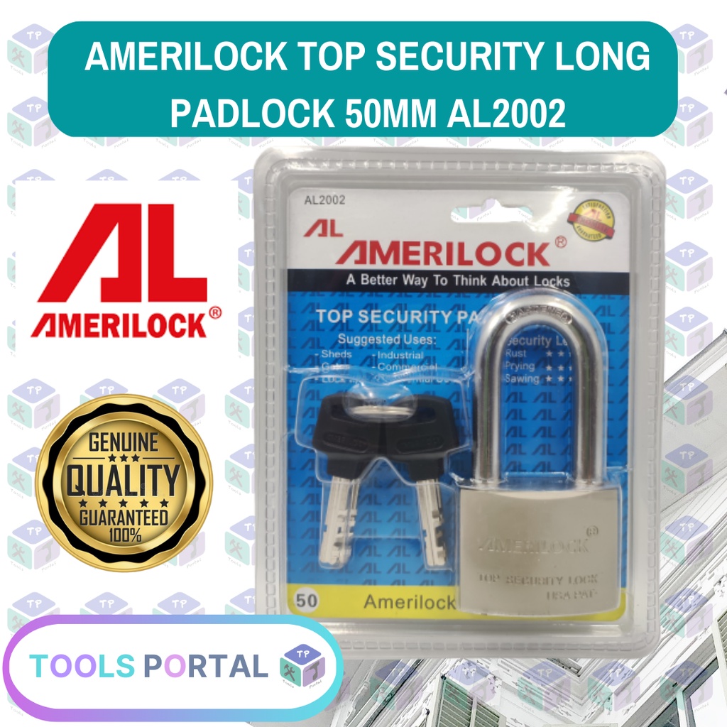 Amerilock Top Security Long Padlock 50mm AL2002 (SOLD PER PIECE ...