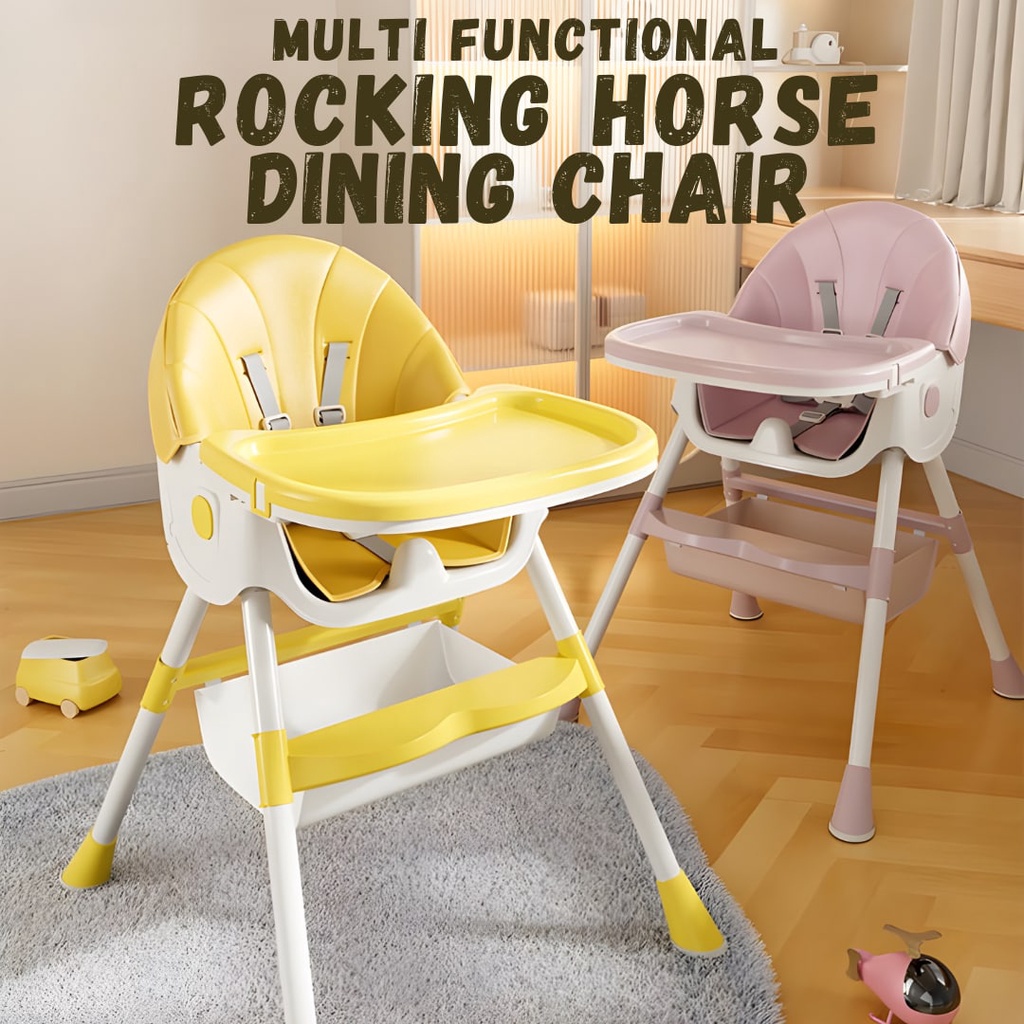 BYJ Multifunctional Rocking High Chair Adjustable Table and Foldable ...