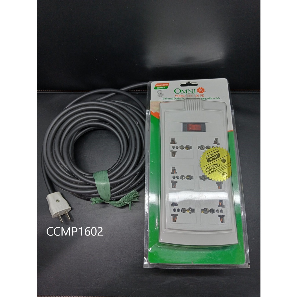 10 meters Heavy Duty Universal Outlet Extension Cord Wire 6 Gang with ...