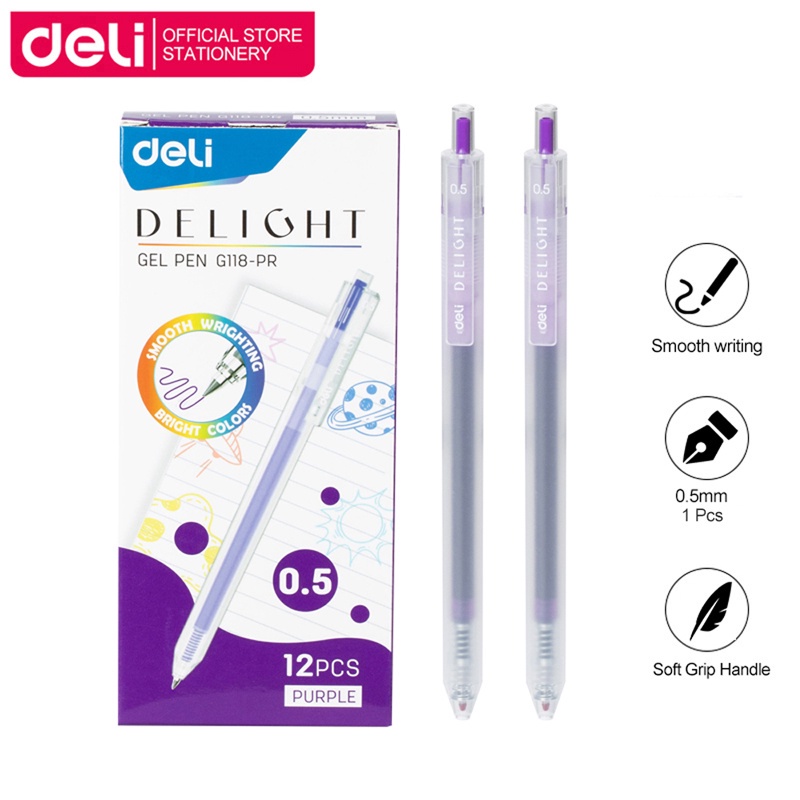 Deli EG118 Press Color Gel Pen 0.5mm 12 Colors Painting Writing Pens ...