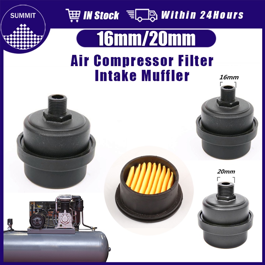 Robust Plastic Case Oil-Free Air Compressor Muffler 16/20mm Male Thread ...