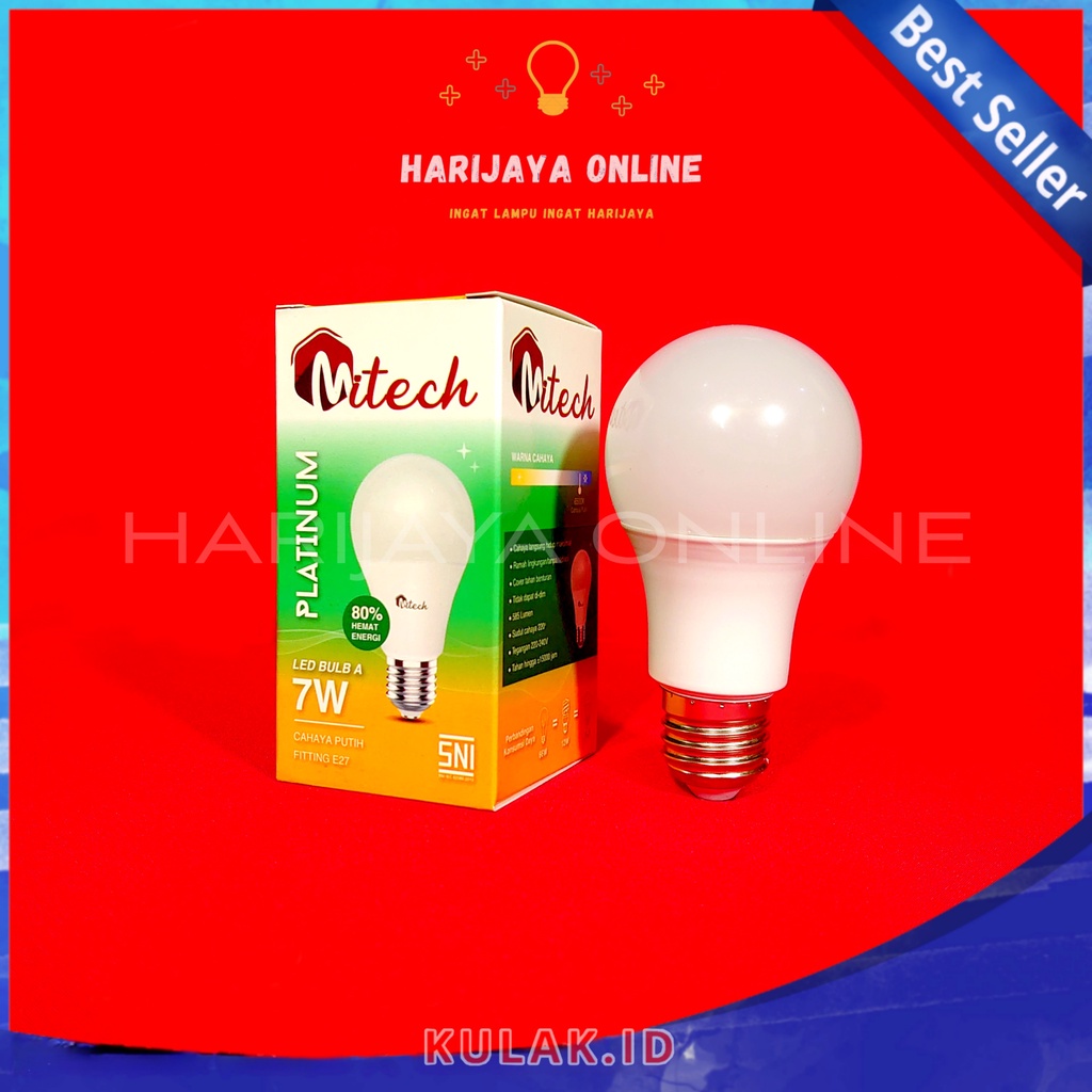 Mitech 7W 7 WATT LED Light Bulb White Round Tube | Shopee Philippines