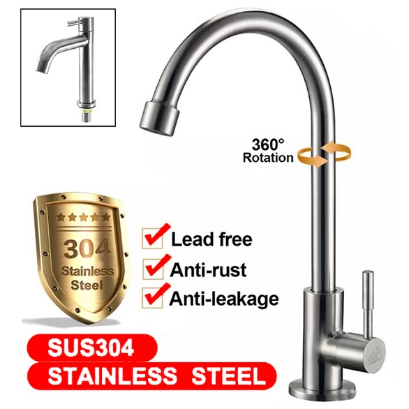 Original SUS304 Stainless Kitchen Sink Faucet | Shopee Philippines