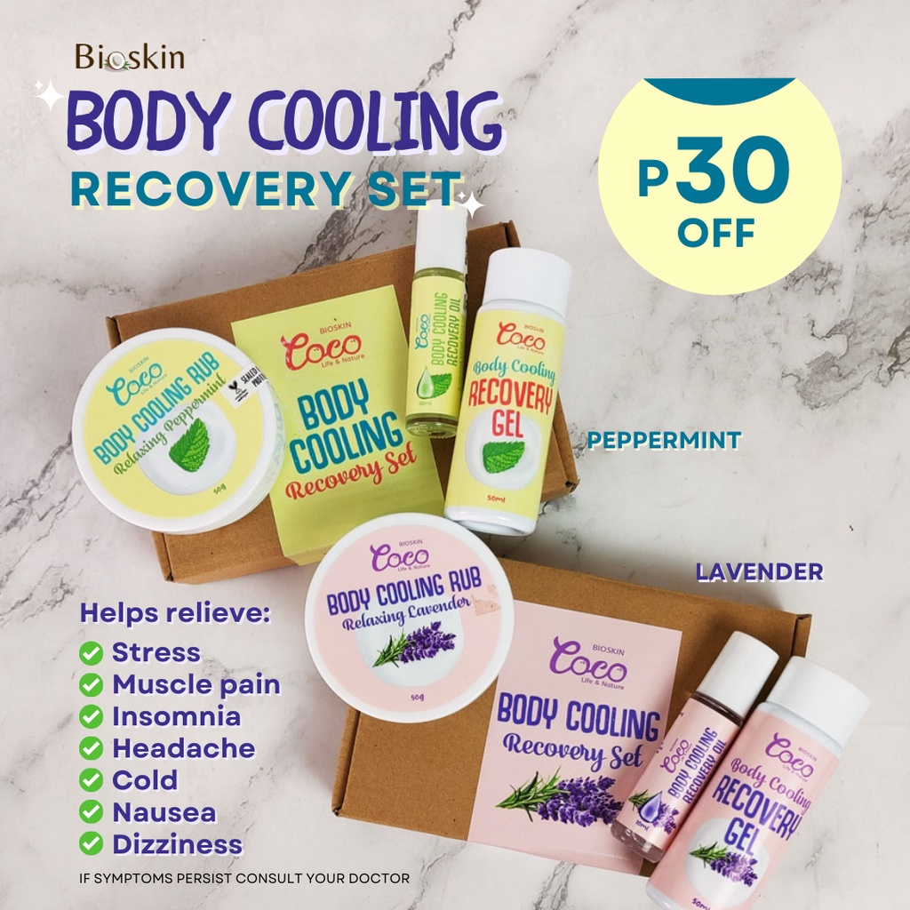 Bioskin Coco Body Cooling Recovery Set - Peppermint & Lavender Stress ...