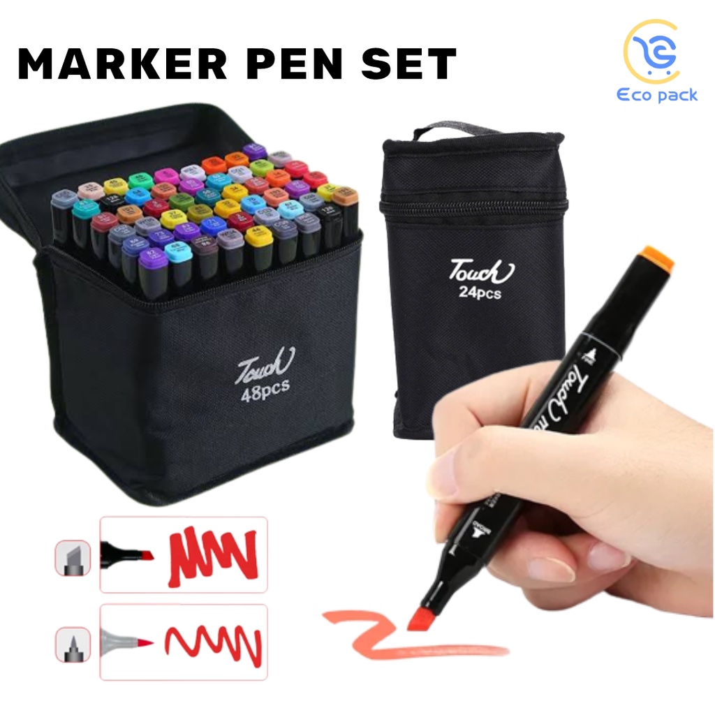 24/48 Color Alcohol Marker Art Marker Highlighter Pen Set Color ...
