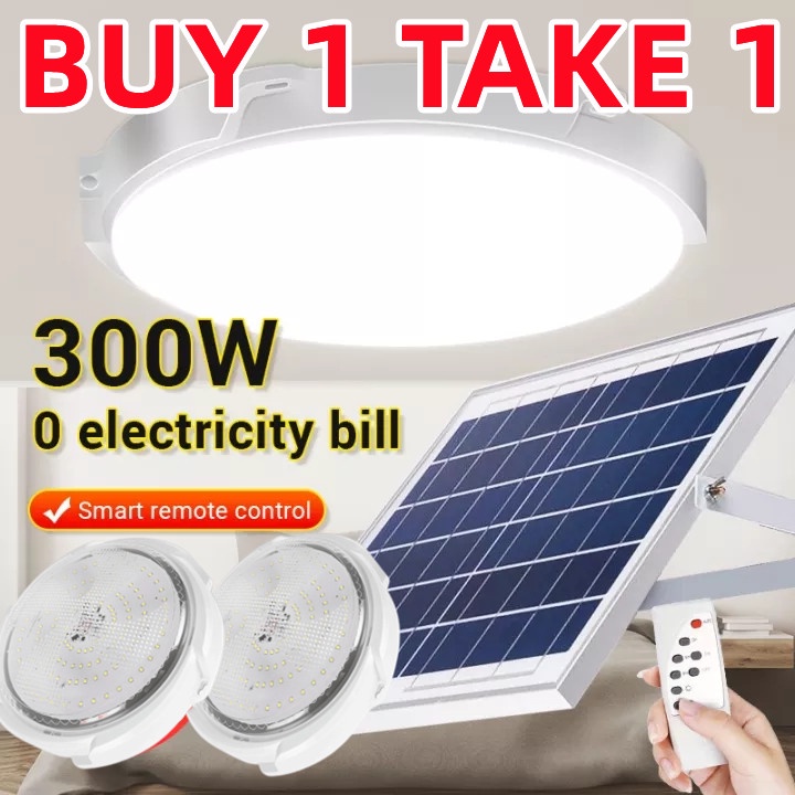 (Buy 1 Get 1 Free)Solar Light Indoor Ceiling Light LED Pendant Light ...