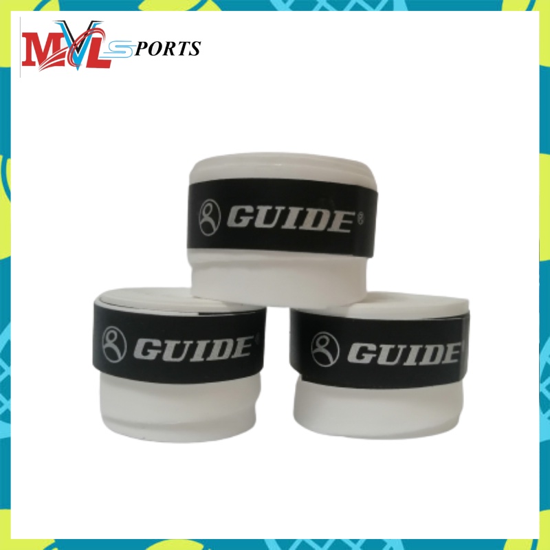 3pcs. WHITE Guide Grip for Tennis and Badminton Racket - MADE IN TAIWAN ...