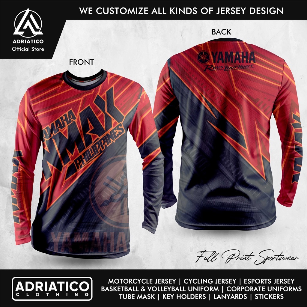 Adriatico Motorcycle Jersey "Yamaha NMAX Philippines" Long sleeve T-Shirt | Shopee Philippines