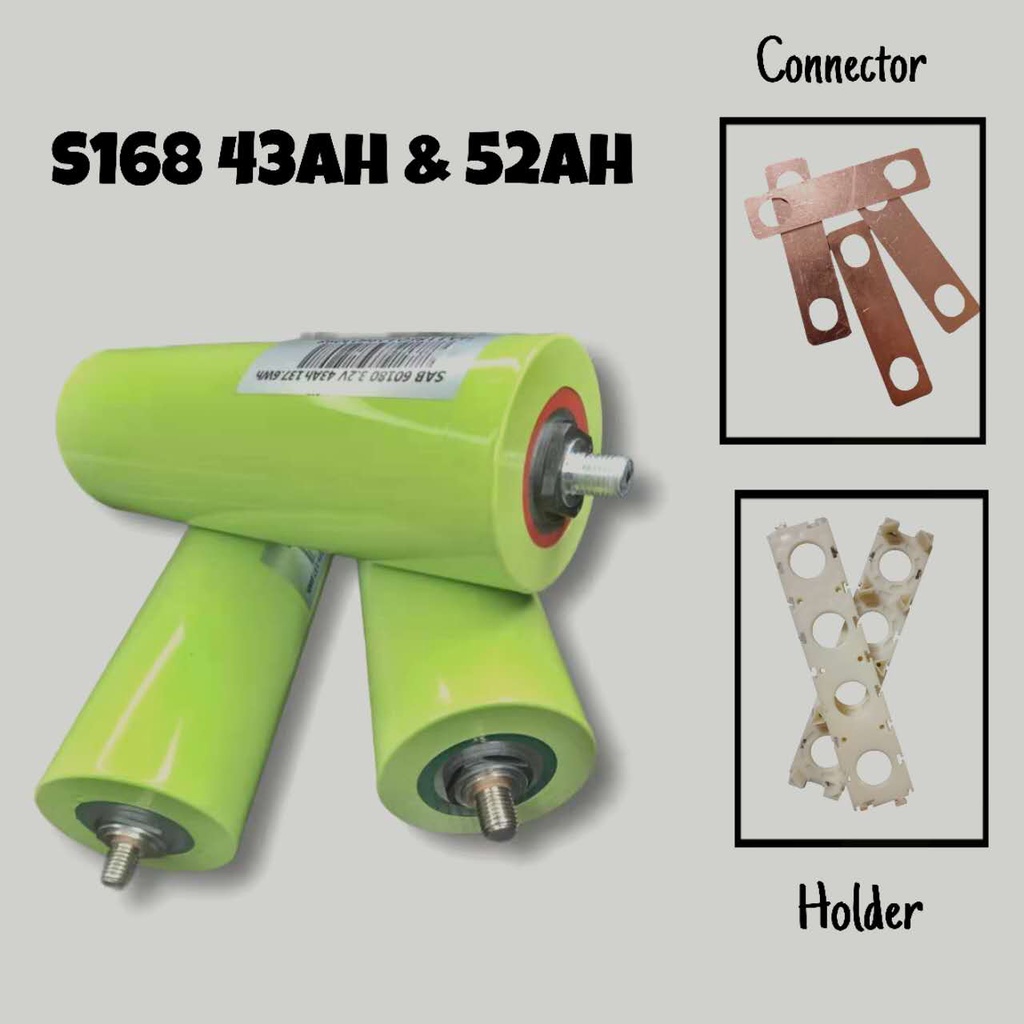 S168 Lifepo4 3.2v 43ah Lithium ion Phosphate Rechargeable Battery Cell ...