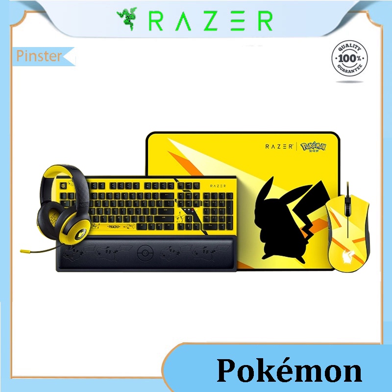Razer Pokémon Wired mouse pad mechanical keyboard headset set | Shopee ...