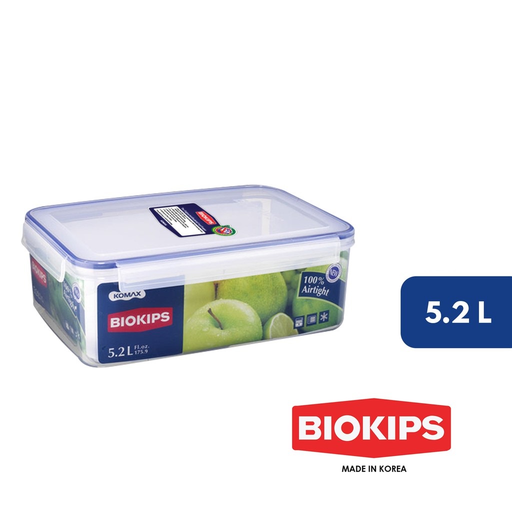 Biokips Rectangular Food Storage Container 5.2L | BPA Free | 100% ...