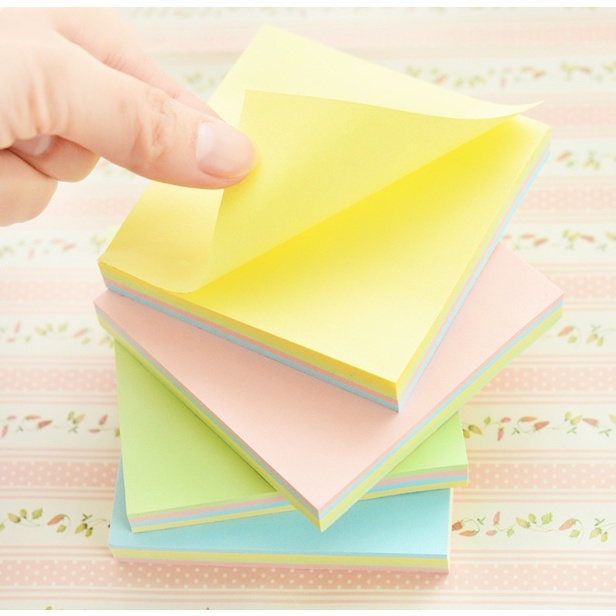 YUTU 100 Sheets Office & School Sticky Note Paper Square Mixing Color ...