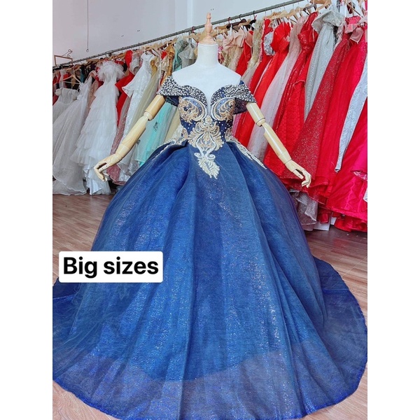 J8 Navyblue ballgown | plus size debut gown | Shopee Philippines
