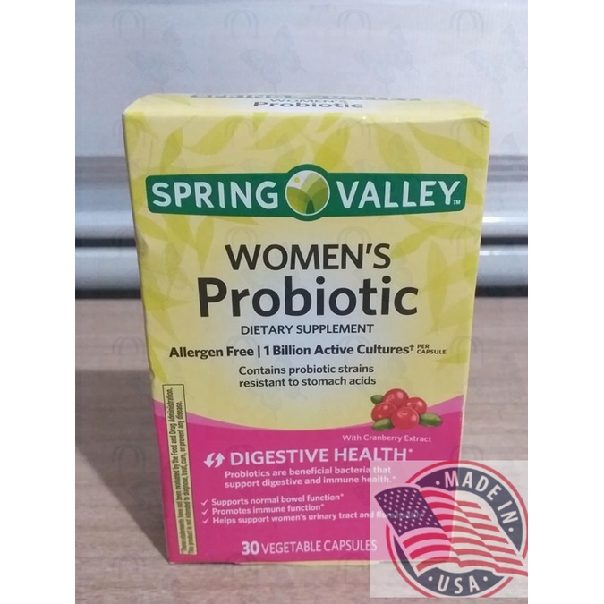 Spring Valley Women Probiotic Allegen free 1 billion active cultures ...
