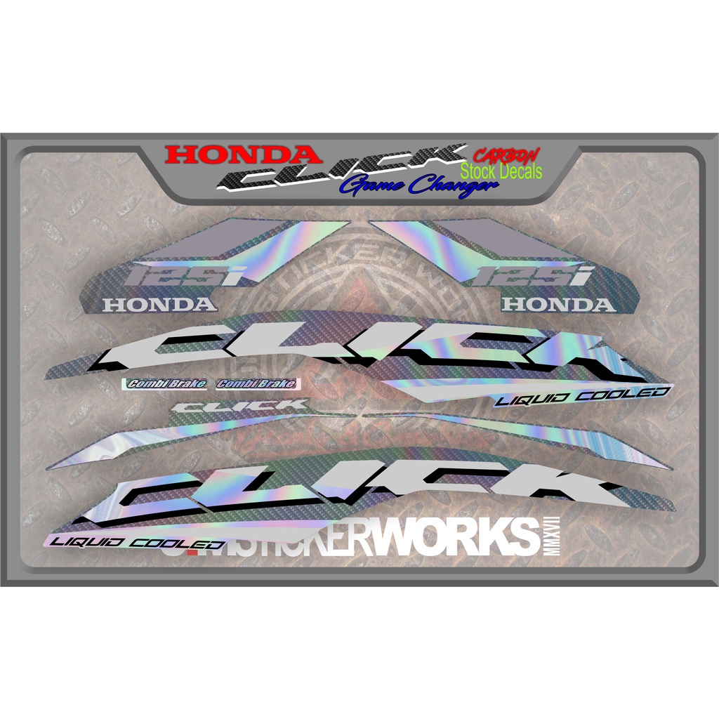 HONDA CLICK 125 GAME CHANGER STOCK DECALS (CARBON FIBER EDITION ...