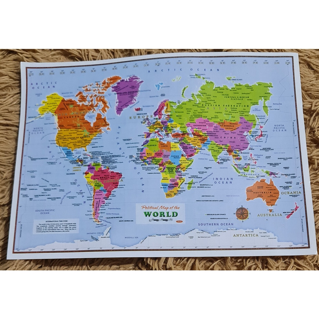 World Map, Philippines Political Map, Periodic Table | Shopee Philippines