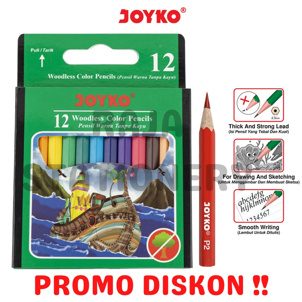 Joyko COLOR PENCIL 12 COLORS JOYKO COLOR PENCIL 12 SHORT COLORS CP-107 ...