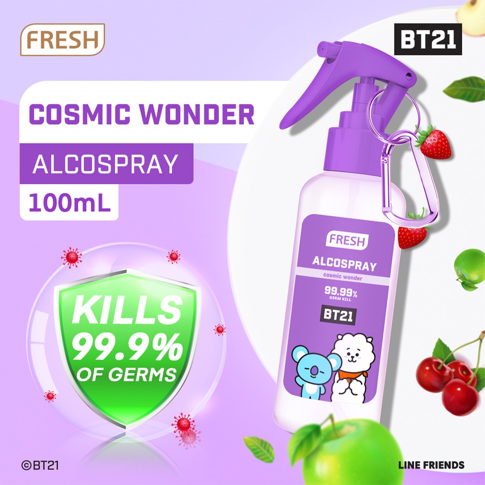 Fresh with BT21 99.9% Ethyl Alcohol Solution Alcospray Cosmic Wonder ...