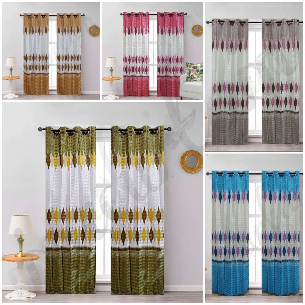 Silk Curtain Elegant Design with Ring Thick Curtain. #TK-01X | Shopee ...
