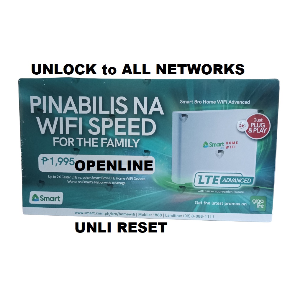 OPENLINE! SMART Bro Home WiFi LTE-Advanced CAT 6 (EVOLUZN ID5L) | Shopee Philippines
