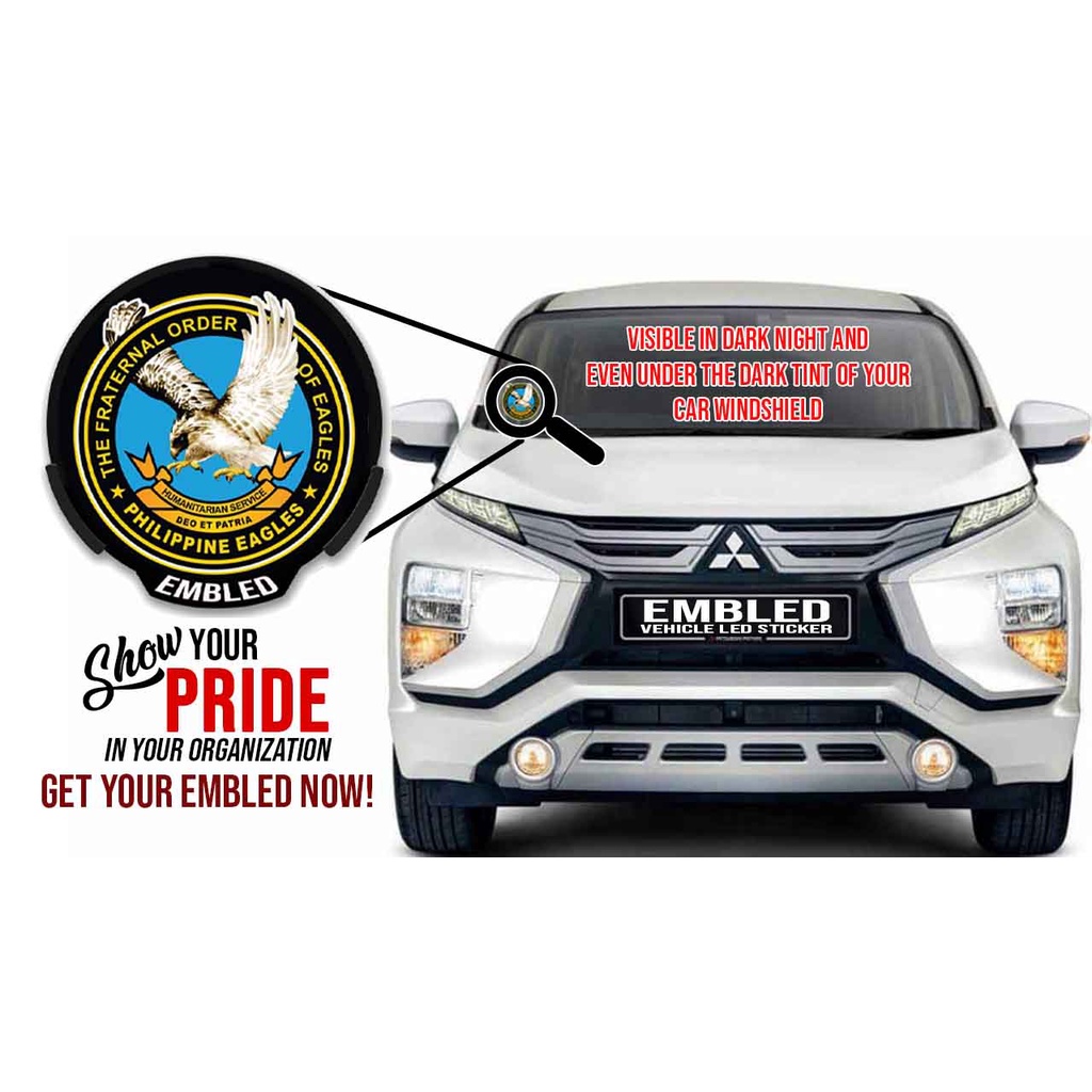 EMBLED - The Fraternal Order of Eagles - PE - Car LED Sticker w/ 3pcs ...
