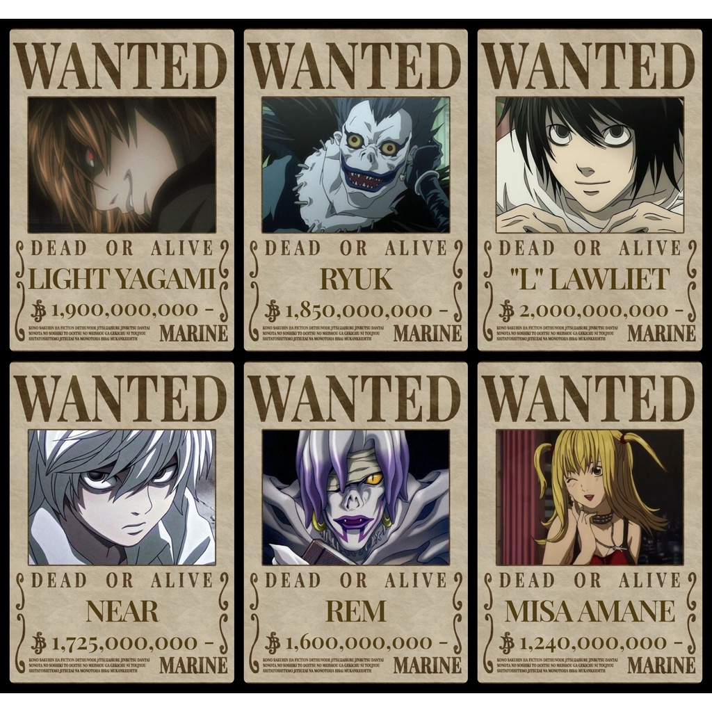 DEATH NOTE WANTED POSTER BOUNTY POSTER FOR WALL DECOR ROOM DECOR WALL ...