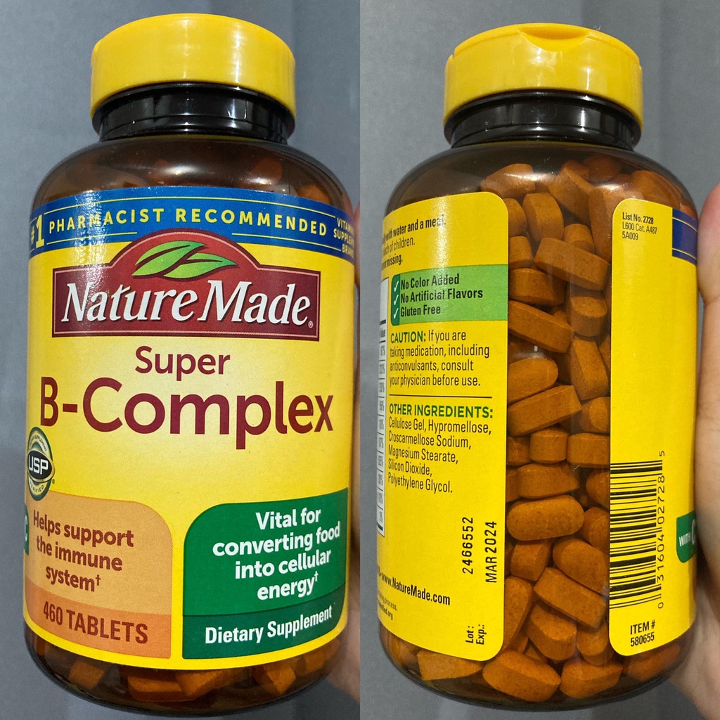 Nature Made Super B-Complex, Super B Complex, 460 Tablets | Shopee ...