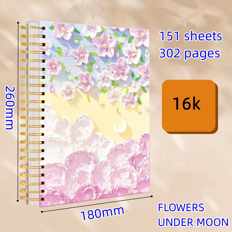 Oil Painting Spiral Hardbound Coil Notebook College Thickened Student ...