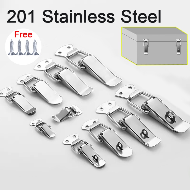 2PC Cabinet Box Locks Spring Loaded Latch Catch Toggle 201 Stainless ...