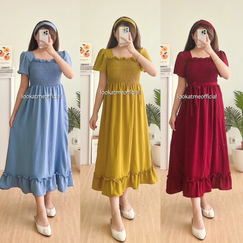 Camilla Women's Dress, Crinkle Material, Full Elastic 178 | Shopee ...