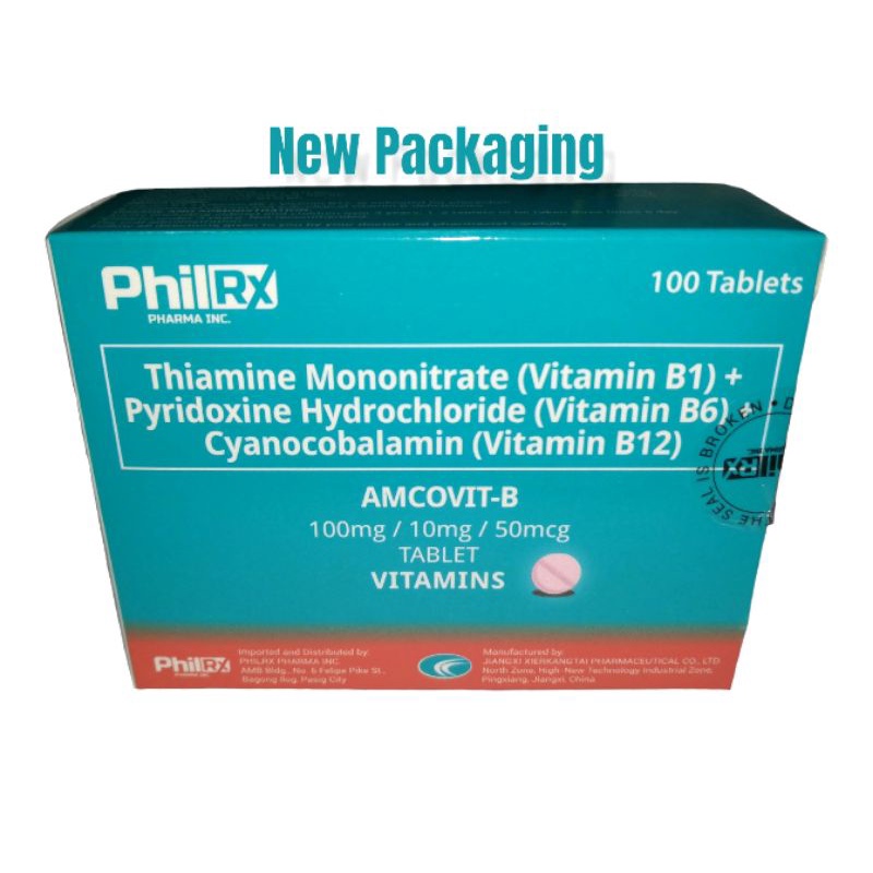 AMCOVIT B Vitamin B-complex 100 tablets B1+B6+B12 | Shopee Philippines