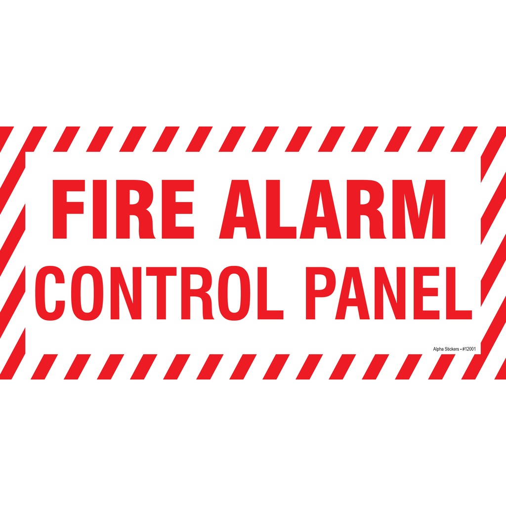 Fire Alarm Control Panel Sign Vinyl Sticker Only Size 10"W x 5"H ...