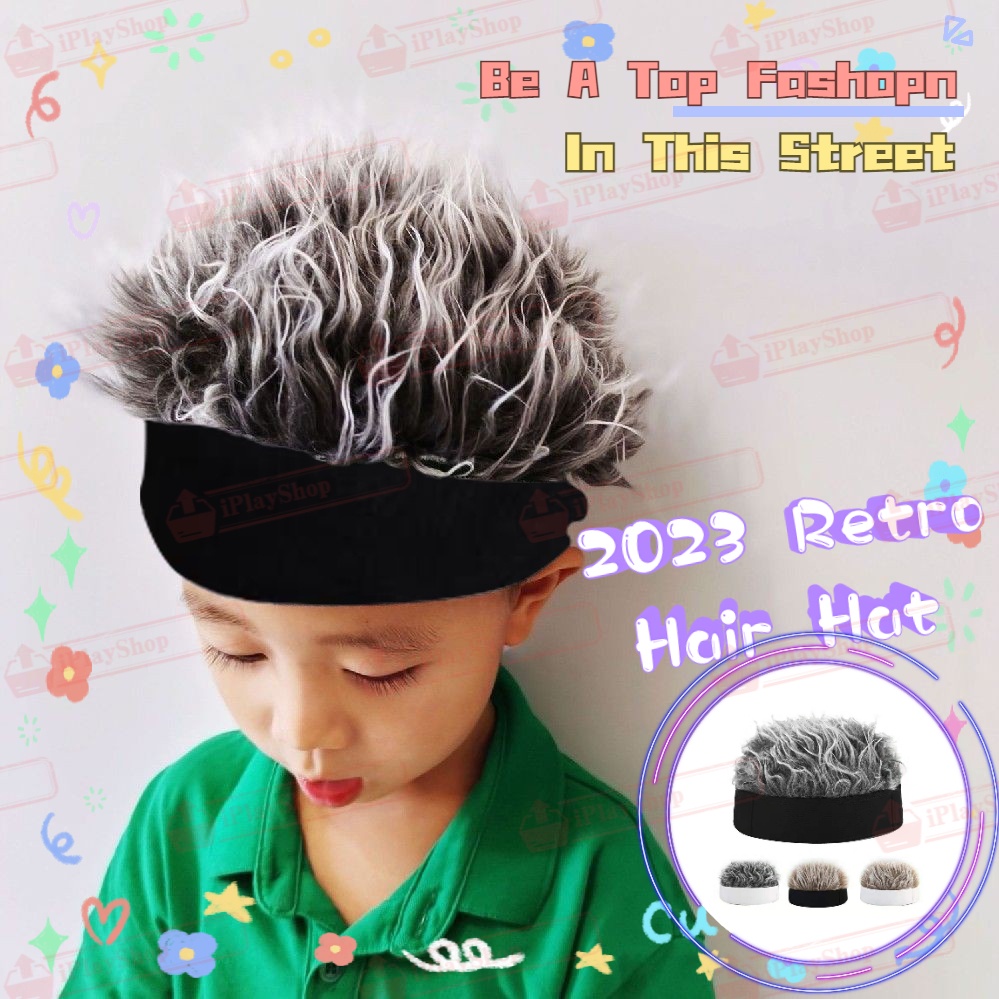 Retro Beanie Brimless Simulation Wig Hair Cap Fluffy Hat Street Hip-Hop ...
