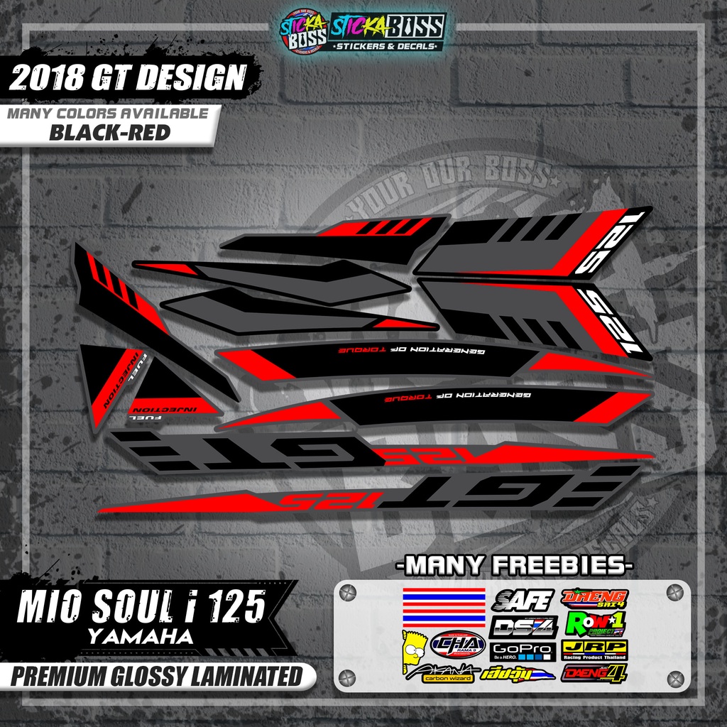 MIO SOUL i 125 DECALS ( 2018 GT DESIGN )【WITH FREEBIES】 | Shopee ...