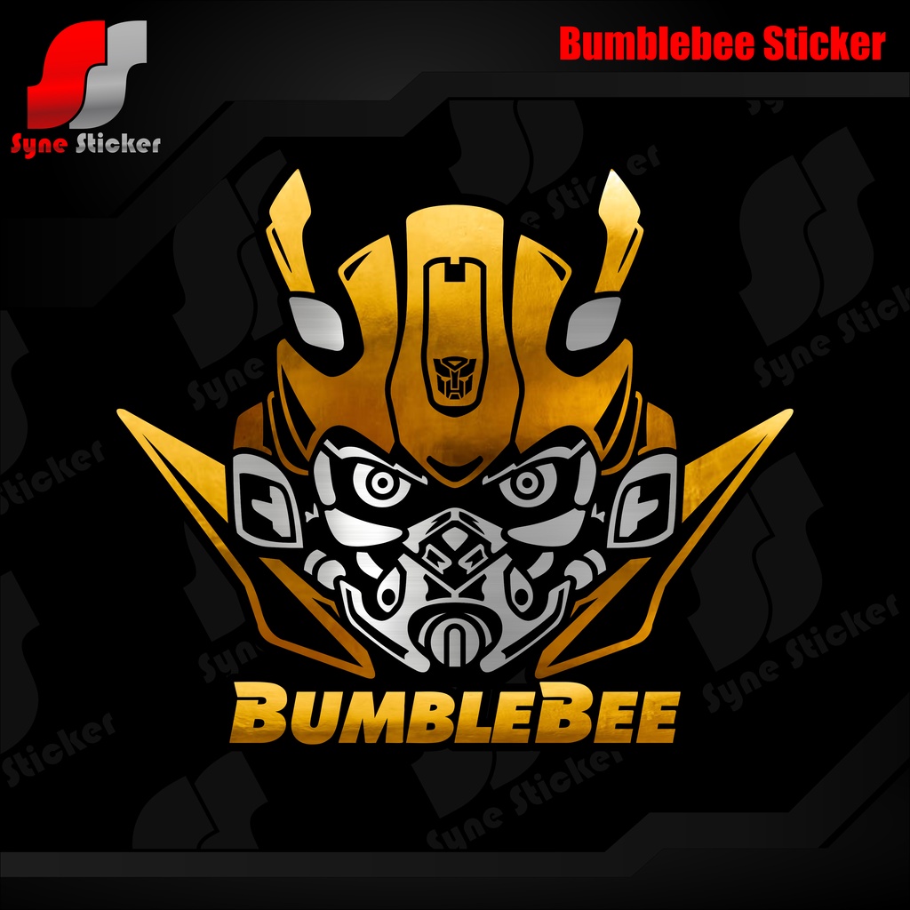 Bumblebee Gold Silver Chrome Motorcyle Tumbler Aquaflask Laptop Decals ...