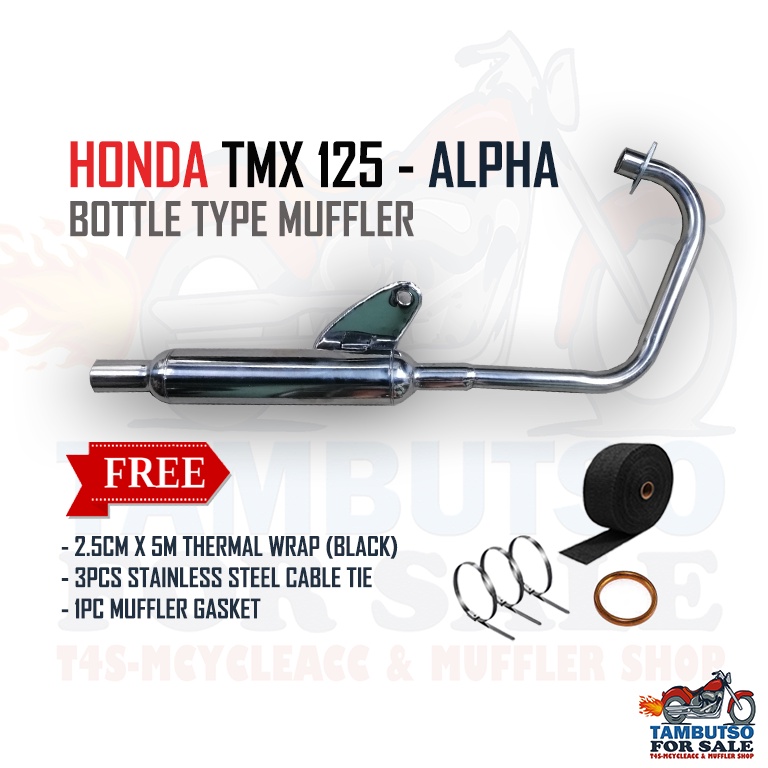 Honda TMX 125 Alpha Bottle Pipe Type Muffler for TMX 125 Alpha Exhaust ...
