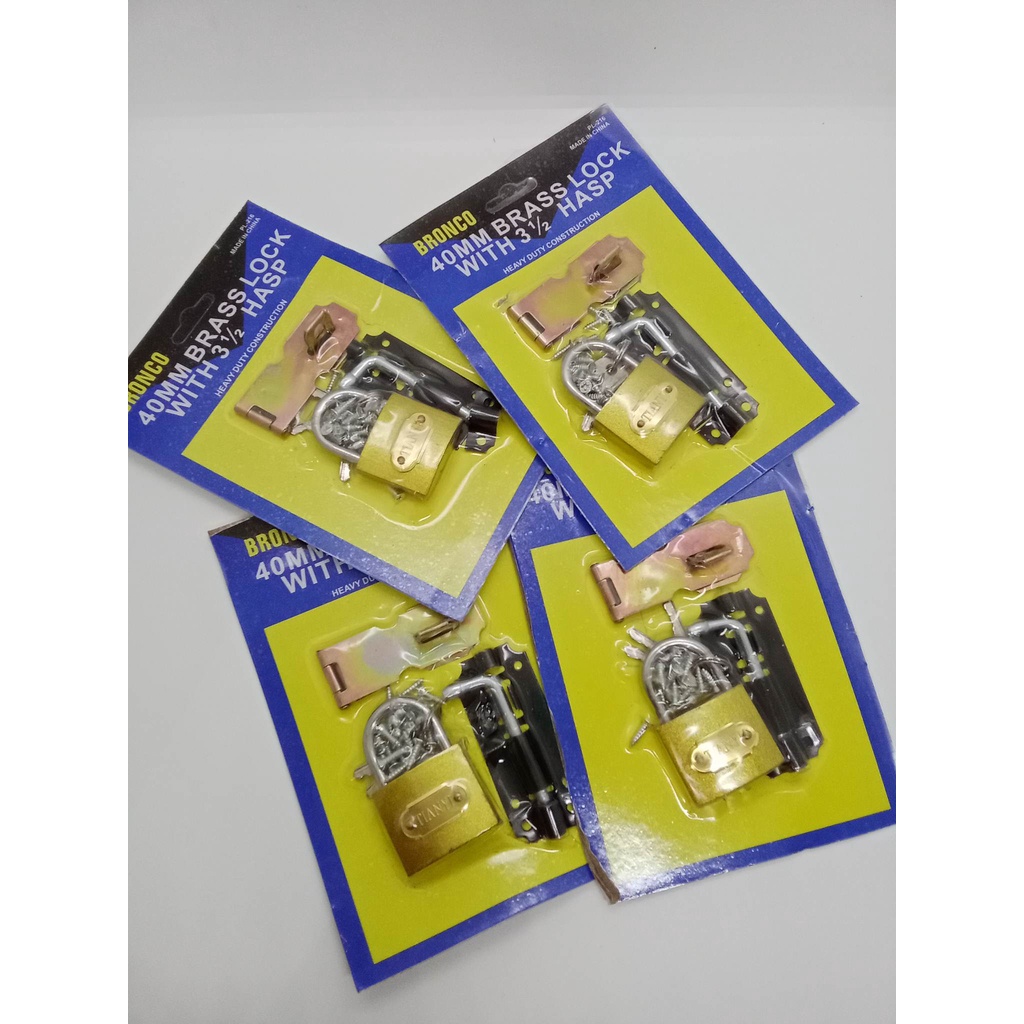 STAINLESS STEEL LOCK SERIES 3IN1 SET 40MM BRASS LOCK WITH 3 1/2 HASP ...