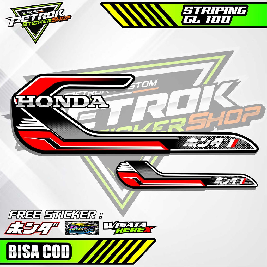 Striping LIST Variation GL 100/HONDA GL 100 Motorcycle Sticker HONDA ...