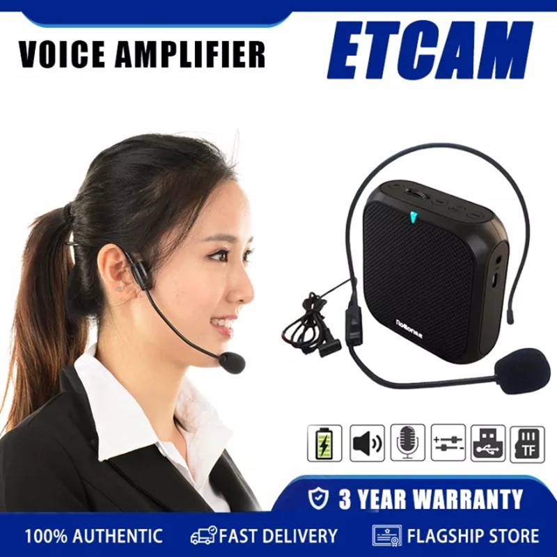 Mini Portable Voice Amplifier Megaphone Booster With Wired Microphone ...