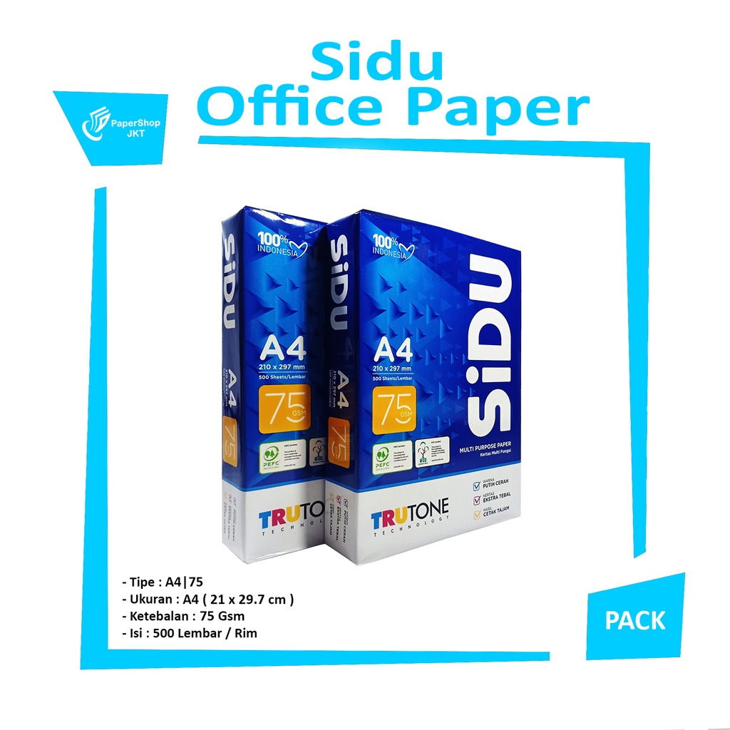Sidu - Paper Print A4 75gram - Photocopy Paper - Rim | Shopee Philippines