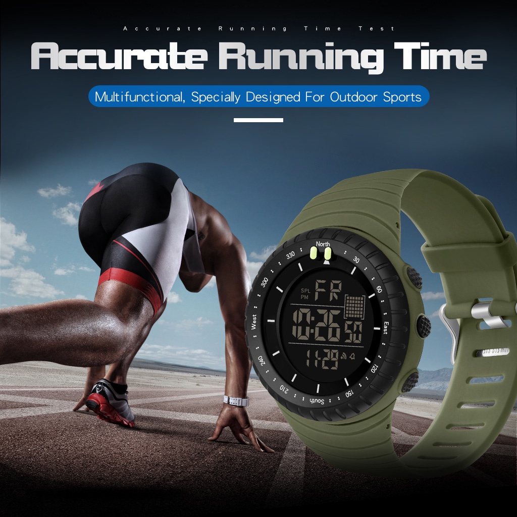 SYNOKE Men's Outdoor Sports Watch - Large Screen, Luminous Features ...