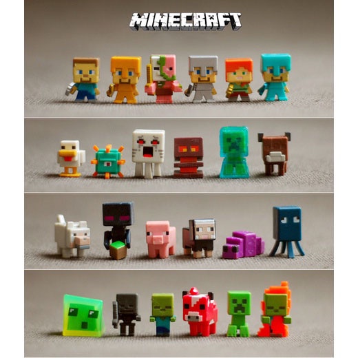 Minifigures Mini Enderman Steve Zombie Alex Enderman Skeleton Ghast Spider Blaze Wither Wolf
