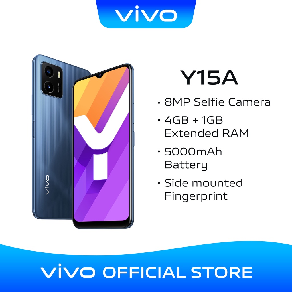 【SALE!】vivo Y15A, 8MP Selfie Camera, 4GB+1GB extended RAM, 64GB ROM ...