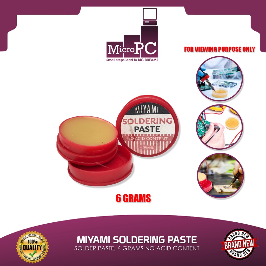 Miyami Soldering Paste/Solder Paste, 6 grams No Acid Content | Shopee ...