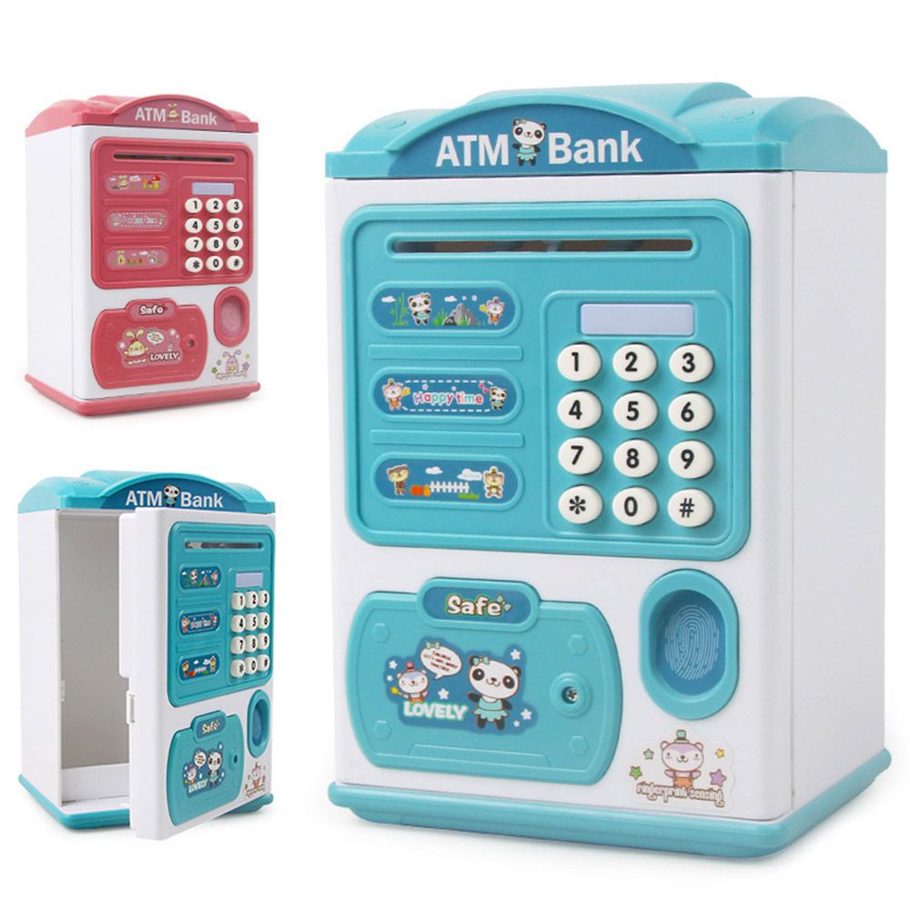 Piggy House ATM Bank Toy Password Kids Fingerprint Intelligent Bank ...