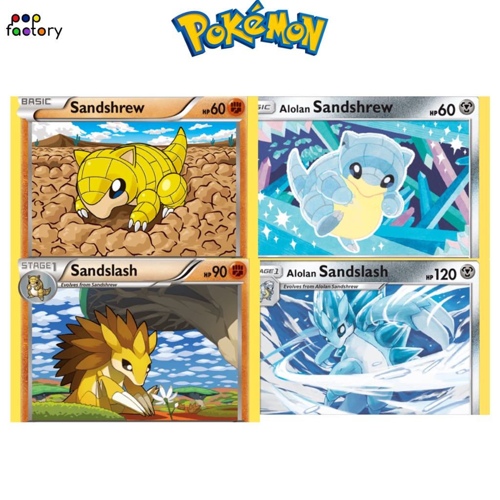 Sandshrew & Sandslash (ALOLAN forms) Pokemon Cards TCG (1st Gen Pokemon ...